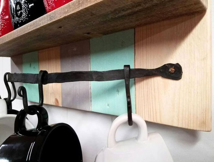 Multi Colored DIY Pallet Coffee Mug Rack / Shelf - Pallets Pro