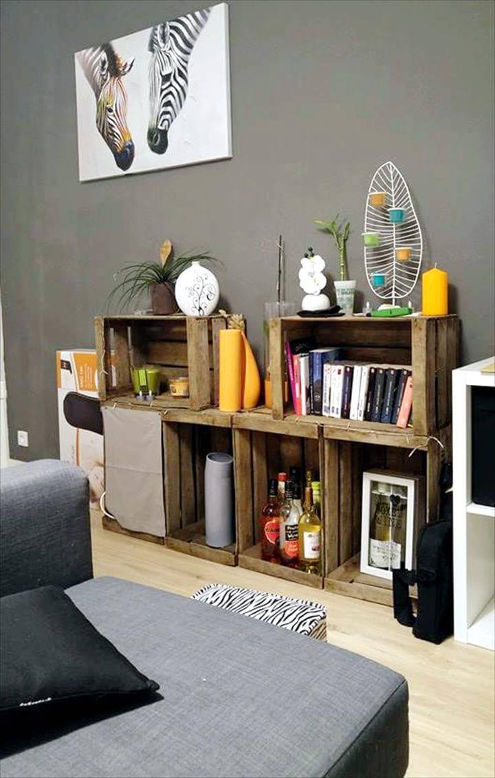 Pallet Living Room Shelfs